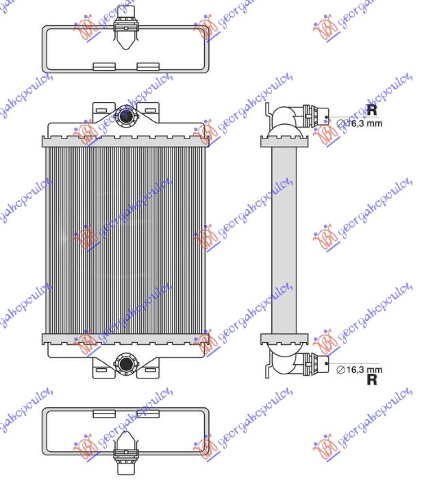 HLADNJAK DODATNI BENZIN-DIZEL (185x156x26) BMW SERIES 3 (F34) GT (2012-) (OEM: 17117600697)