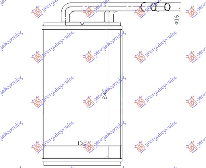 GREJAC KABINE (BR) – AC (245×147) FORD TRANSIT (1995-2000) (OEM: 1092721, 1113755, 7110379)