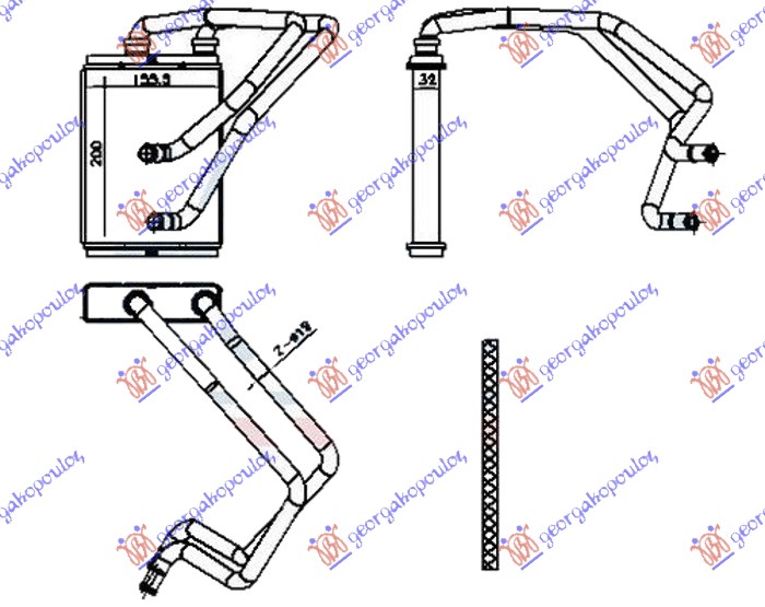 GREJAC KABINE (BR) (200x156x32) – 07 NISSAN X-TRAIL (2001-2014) (OEM: 271408H910)