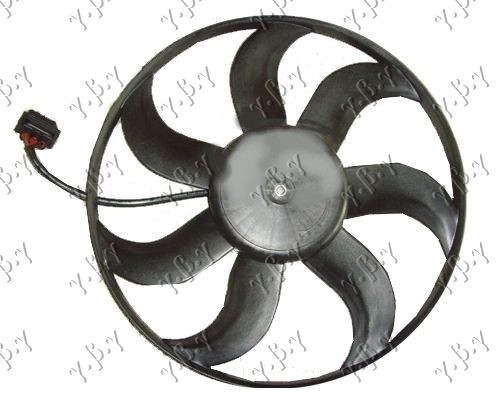 VENTILATOR (MOTOR+ELISA)(35cm) BEN-DIZ SKODA FABIA (1999-2007) (OEM: 1J0959455D, 1J0959455F, 6H0959455B)