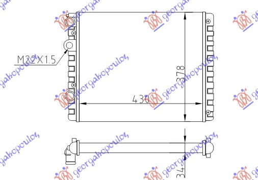 HLADNJAK MOTORA SVI MODELI MAN. – A/C (43×38) VW POLO (1994-1999) (OEM: 6N0121253K)