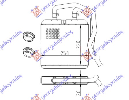 GREJAC KABINE (B) +/ – AC (220×260) 01 – IVECO DAILY (2000-2007) (OEM: 504026722)