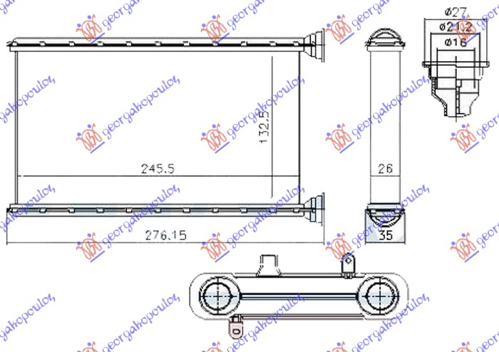 GREJAC KABINE (BR) (245x132x26) BMW SERIES 3 (F30/F31) SDN/S.W. (2012-2014) (OEM: 64119229486)