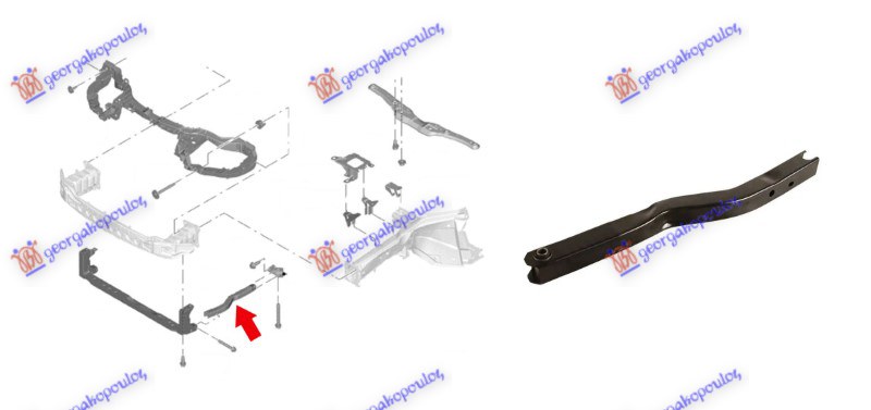 NOSAC HLADNJAKA METALNI (PREDNJI DEO) Leva str. FORD KUGA (2013-2016) (OEM: 1755178, CV61-101W05-AB, CV61101W05AB)