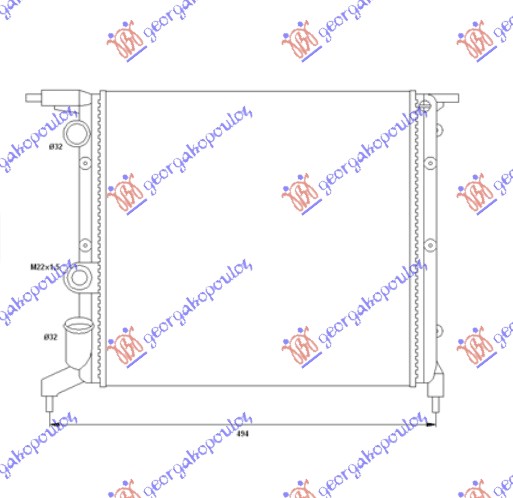 HLADNJAK MOTORA 1.2 – 1.4cc 8V (39×38)ZAT VRATA SISTEM RENAULT CLIO (1990-1994) (OEM: 7701034770)