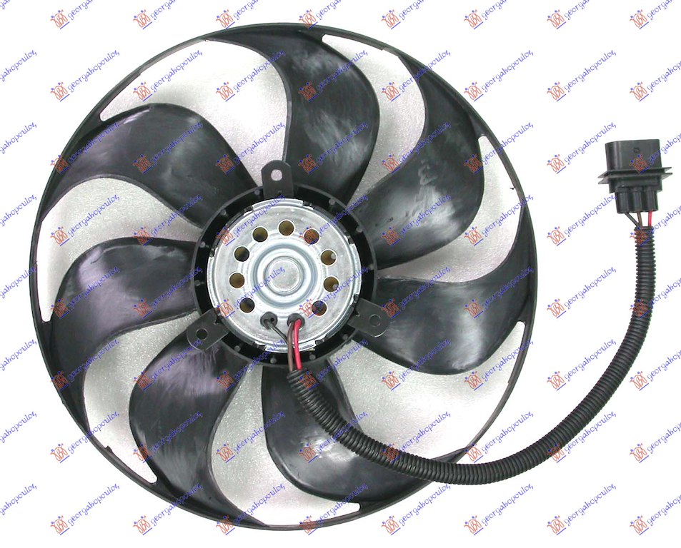 VENTILATOR (345mm) (250/60w) (3PIN) SKODA FABIA (1999-2007) (OEM: 6X0959455C)