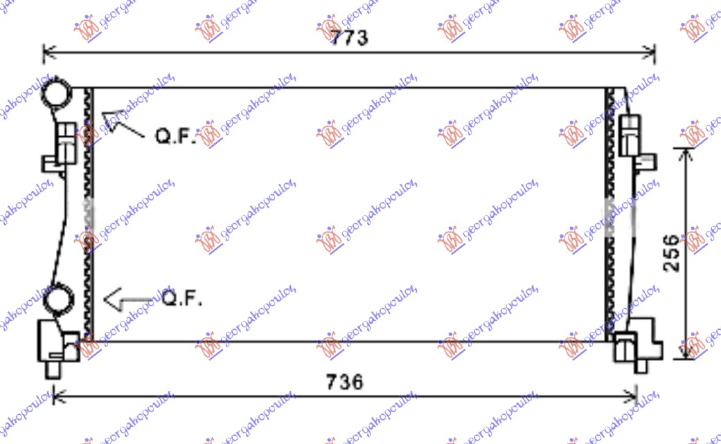 HLADNJAK MOTORA 1.2BENZIN 1.6DIZ (650 x325) VW GOLF VII (2016-2019) (OEM: 5Q0121251EB, 5Q0121251EC)