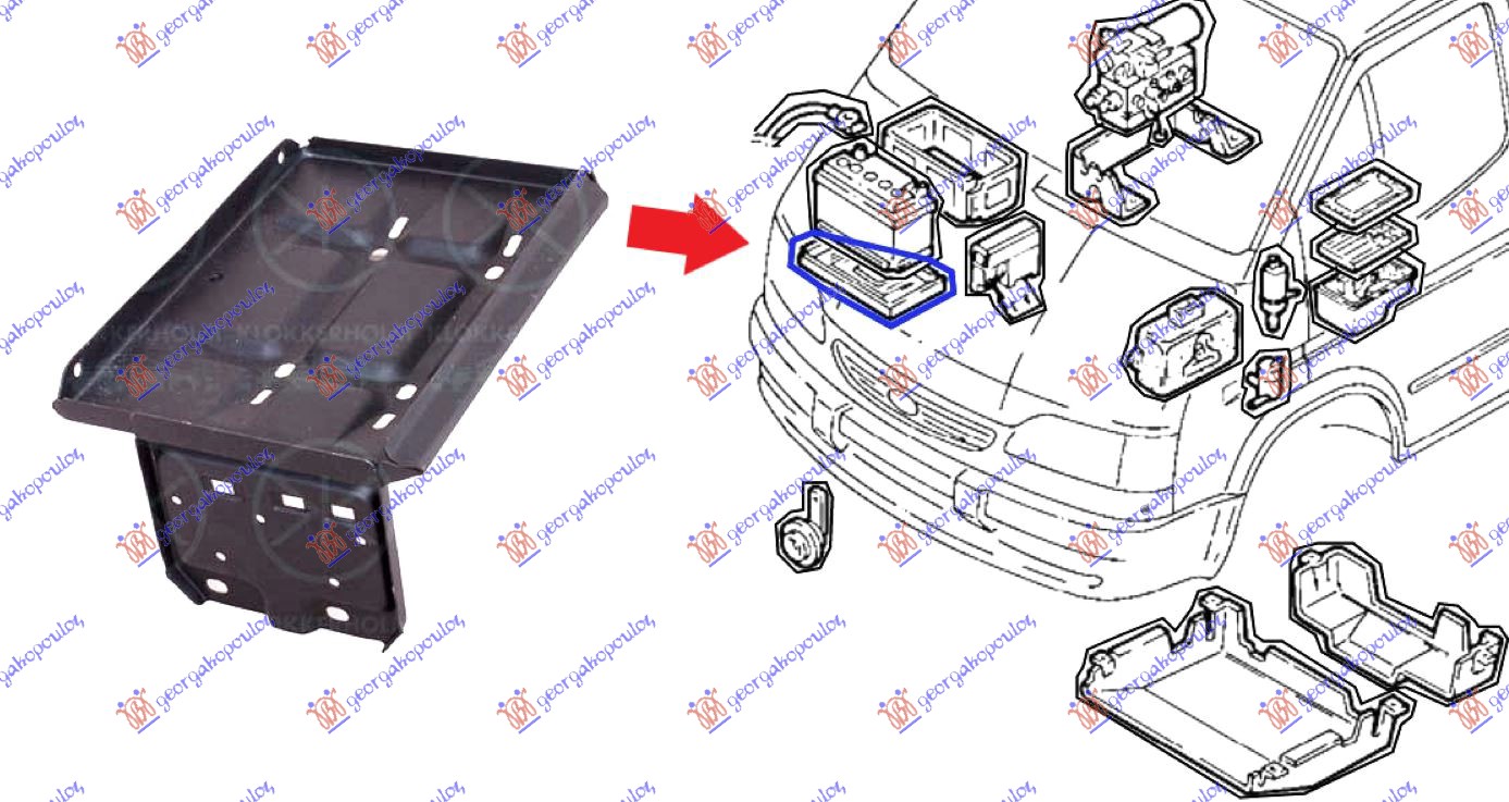 NOSAC AKUMULATORA (DIZEL) FORD TRANSIT (1992-1995)