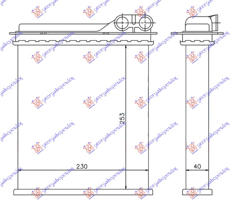 GREJAC KABINE (M) (255x230x42) – 97 RENAULT ESPACE (1992-2003) (OEM: 6025170678, 6025170679)