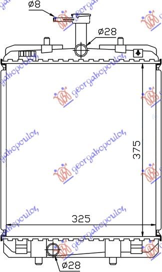 HLADNJAK MOTORA 1.0cc +/-A/C (37.4×32.6) CITROEN C1 (2006-2012) (OEM: 1330.P4, 1330.P5, 1330P4)