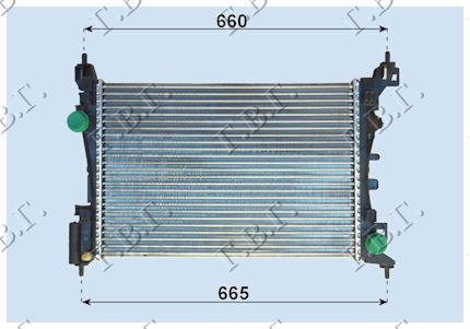 HLADNJAK MOTORA SVI MODELI BENZIN M/A +/-AC(54×37.5 FIAT PUNTO EVO (2009-2012) (OEM: 51864284, 55700447)