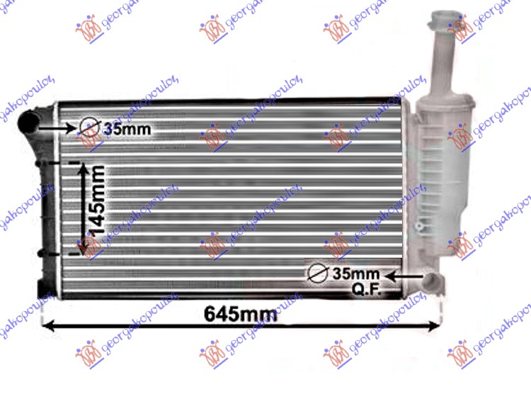 HLADNJAK 1.1-1.2i 8V +A/C (55×31.7) SA POSUDOM FIAT PANDA (2003-2014) (OEM: 51779915)