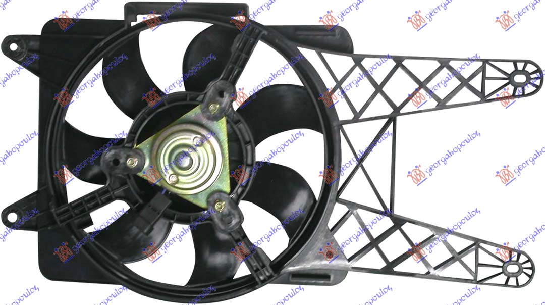 VENTILATOR KOMPLET 1100cc +/-A/C FIAT SEICENTO (2001-2006) (OEM: 46789792)