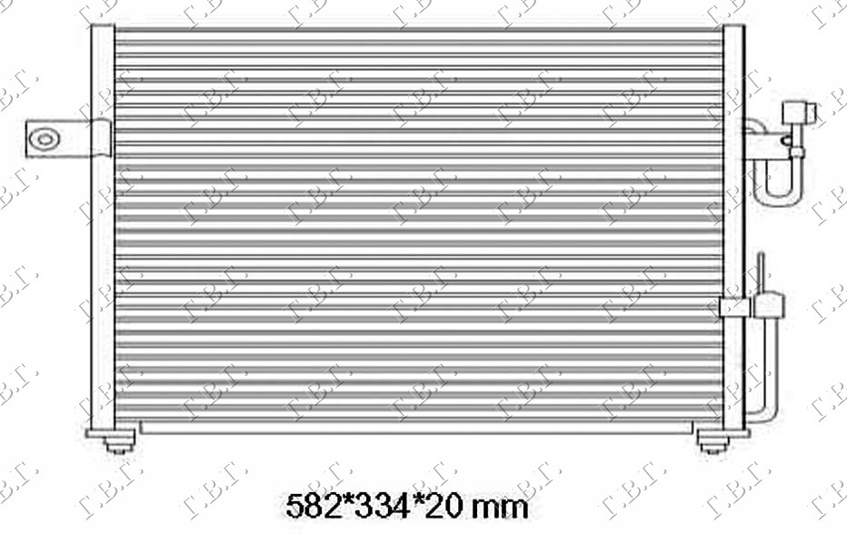 HLADNJAK KLIME BENZIN (50.8×33) HYUNDAI ACCENT L/B (1994-1997) (OEM: 9760622051)