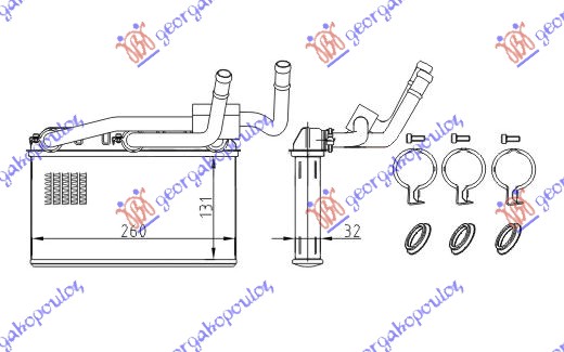 GREJAC KABINE (B) +AC (131×260) BMW X5 (E70) (2007-2010) (OEM: 64116968204)