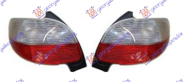 STOP LAMPA CRVENO BELA SET PEUGEOT 206 (1998-2009)