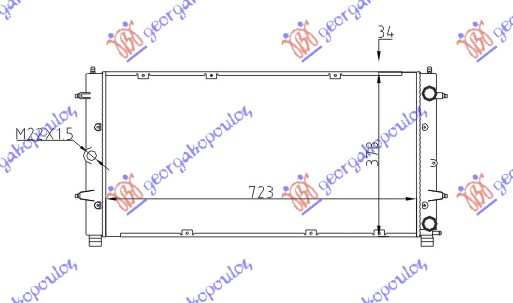 HLADNJAK MOTORA (720x360x34) (MEHAN) VW TRANSPORTER (T4) (1991-1996) (OEM: 701121253D, 701121253F, 701121253K)