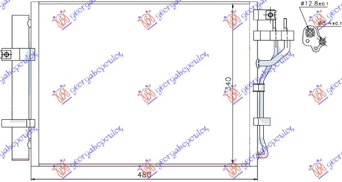 HLADNJAK KLIME BENZIN (440x340x16) KIA PICANTO (2011-2015) (OEM: 976061Y000, 976061Y001)