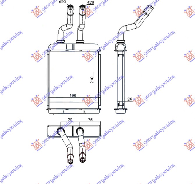 GREJAC KABINE (B) (210x180x26) ALFA ROMEO 147 (2000-2010) (OEM: 46799655)