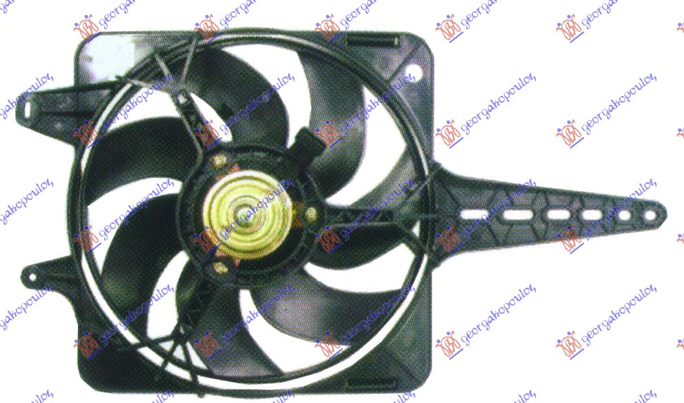 VENTILATOR KOMPLET 1.6/1.8 (- A/C) FIAT TIPO (1993-1995) (OEM: 7608426)