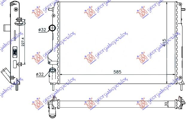 HLADNJAK 1.6 BENZIN 1.5DCI+AC (58.5×41.5×34)BEZ SENZORA DACIA SANDERO (2008-2012) (OEM: 8200.189.288, 8200189288)