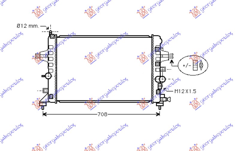 HLADNJAK MOTORA 1.6CC 16V+/ – A/C (60×37) OPEL ASTRA H (2004-2010) (OEM: 1300266, 13145211)