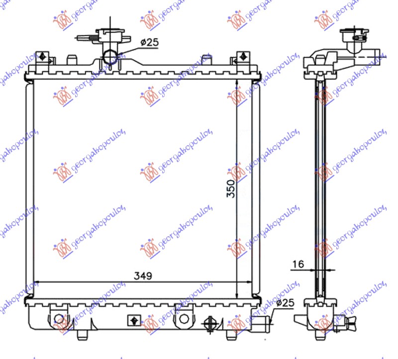 HLADNJAK MOTORA 1.0-1.2(35×35) JAPAN SUZUKI WAGON R (1999-2006) (OEM: 17700-75F00, 1770075F00)