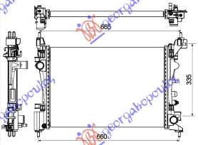 HLADNJAK MOTORA BENZ.+/- A/C(54×37.5)CEVI DIJAG OPEL CORSA D (2006-2015) (OEM: 1300312, 13249566, 13399870)