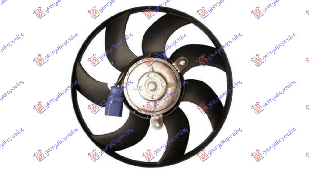 VENTILATOR A/C BENZIN – DIZEL 30cm VW CADDY (2004-2010) (OEM: 1K0959455DH, 1K0959455ET, 1K0959455Q)