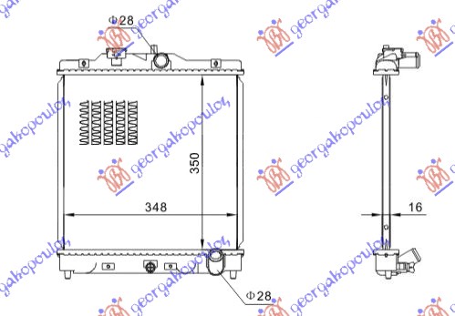 HLADNJAK MOTORA 1.3 – 1.5 (35.2×34.7×1.6) HONDA CIVIC SEDAN (1992-1996) (OEM: 19010-P01-003, 19010-P01-013, 19010-P08-003)