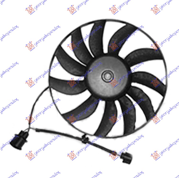 VENTILATOR (MOTOR+VENTIL) (360 mm) (10 0 W) VW TOURAN (2010-2015) (OEM: 1K0959455AH, 1K0959455CN)