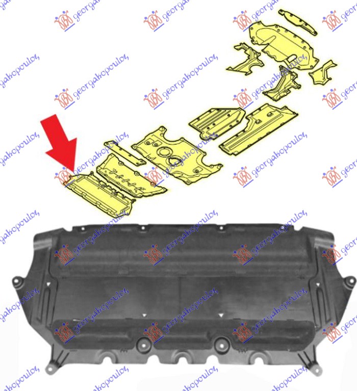 ZASTITA MOTORA PREDNJA PLASTICNA BMW SERIES 6 (G32) GR. TOURISMO (2017-2020) (OEM: 51757340168)