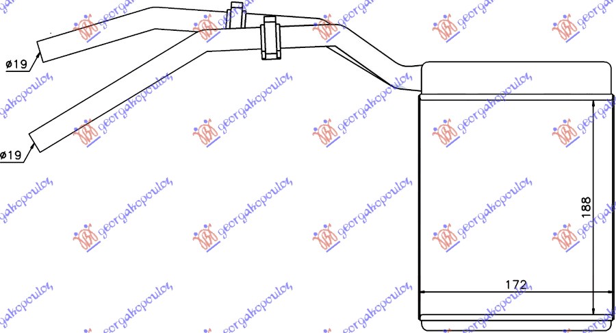 GREJAC KABINE (BR) (188x172x32) FORD FOCUS (2004-2008) (OEM: 131708, 1253187, 1253187.131708)