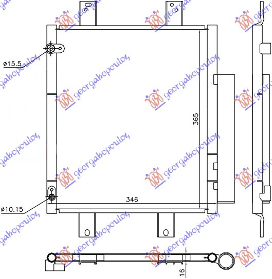 HLADNJAK KLIME 1.0 i 12V- 1.3 16V (33×36,8) SUBARU JUSTY (2005-) (OEM: 88450-B1020, 88450B1020, 88450B1030)