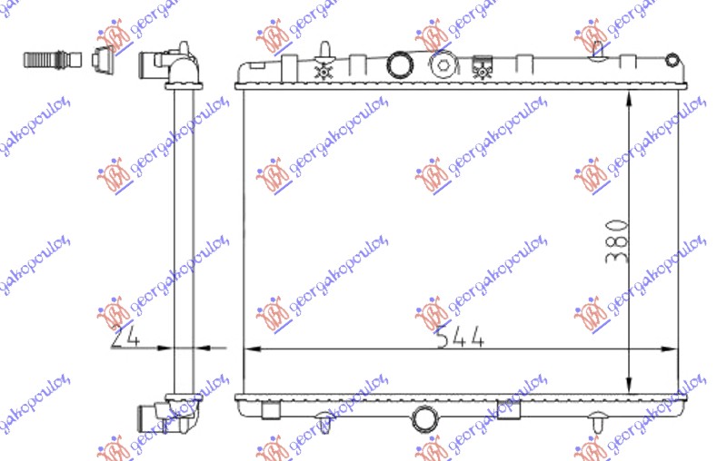 HLADNJAK MOTORA BEN-DIZ (M) (38×54.4×2.3) CITROEN C3 (2002-2010) (OEM: 1330.P8, 1330P8)