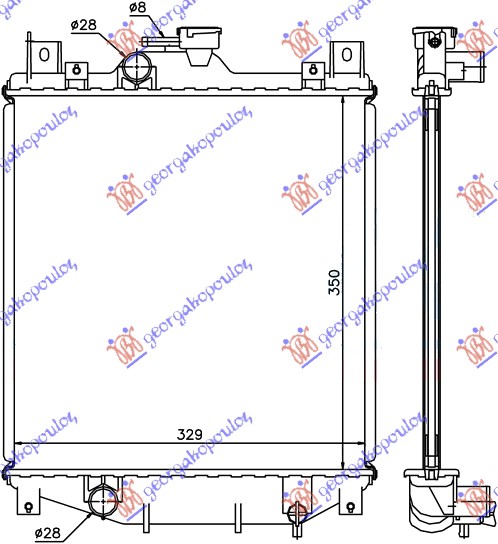 HLADNJAK MOTORA 1.0-1.3i (35×33.5×1.6) SUZUKI SWIFT SDN (1996-2005) (OEM: 1770080E00)