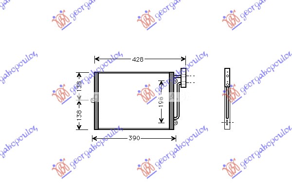 HLADNJAK KLIME 2.5-2.7-3.2 BENZIN(33×27.5×16 PORSCHE BOXSTER (986) (1996-2004) (OEM: 99657311100)