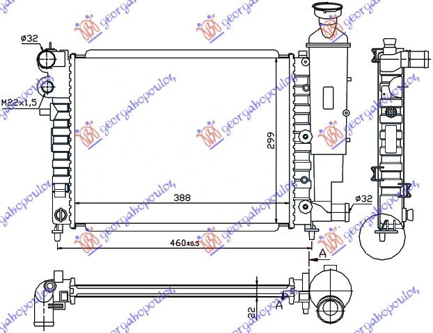 HLADNJAK MOTORA XN – XR – XT (39×32) PEUGEOT 106 (1992-1995) (OEM: 1301B0)