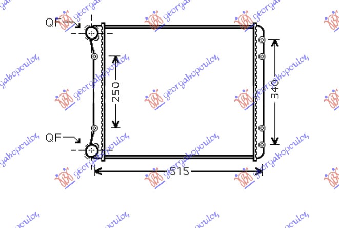 HLADNJAK MOTORA 1.2-1.4-1.616V FSI+TDI(46.8X39. AUDI A2 (2000-2005) (OEM: 8Z0121251D)