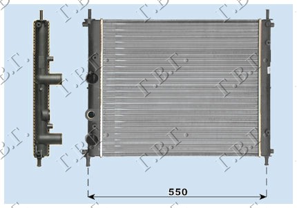 HLADNJAK 1.2-1.4-1.6 +A/C (47.5×41.5) BEZ POSUDE FIAT BRAVO (1995-2002) (OEM: 46420484)