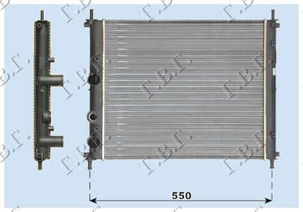 HLADNJAK 1.2-1.4-1.6 +A/C(47.5×41.5) BEZ POSUDE FIAT MAREA (1996-2007) (OEM: 46420484)