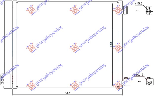 HLADNJAK KLIME 1.2DIG- 1.5i 16V (5 1×38) (HR 12DDR NISSAN MICRA (K13) (2013-2017) (OEM: 92101-1HC1A, 921011HC1A)