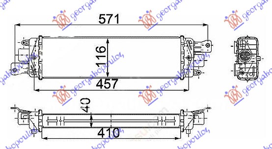 HLADNJAK INTERCOOLERA 1.3 JTD (41x115x40) 03- FIAT ALBEA (2002-2005) (OEM: 51718679)