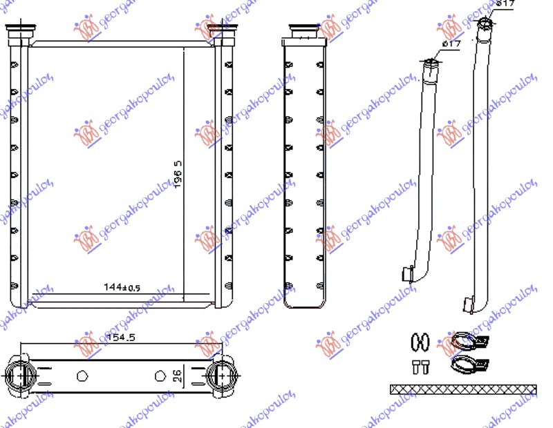 GREJAC KABINE (BR)(145x198x26) TOYOTA YARIS (2005-2011) (OEM: 871070D050, 8710752060)