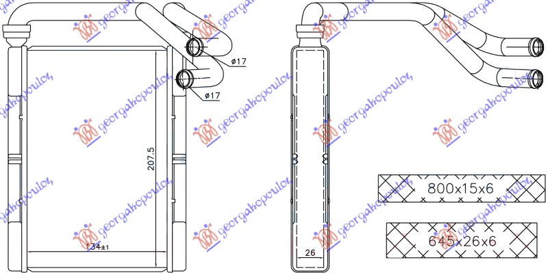 GREJAC KABINE (134x208x260)(BR) TOYOTA YARIS (1999-2005) (OEM: 87107-52020, 8710752020)