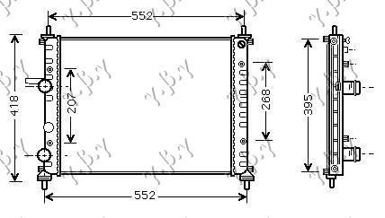 HLADNJAK MOTORA 1.6i 16V (47x41x3.2) FIAT MULTIPLA (2004-2010) (OEM: 46525657, 51745120)