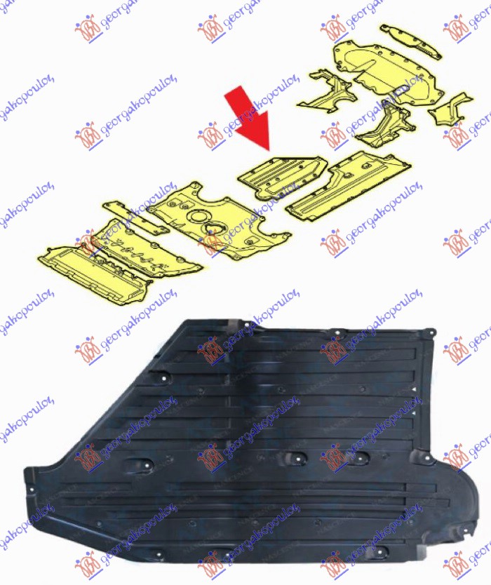 ZASTITA PODA SREDNJA PLASTICNA (AUTO) BMW SERIES 5 (G30/G31) (2016-2020) (OEM: 51757340172)