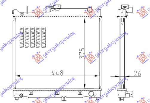 HLADNJAK MOTORA 1.3 BEN MAN (375x450x26) SUZUKI JIMNY (1998-2018) (OEM: 17700-81A00, 1770080A00, 1770081A00)