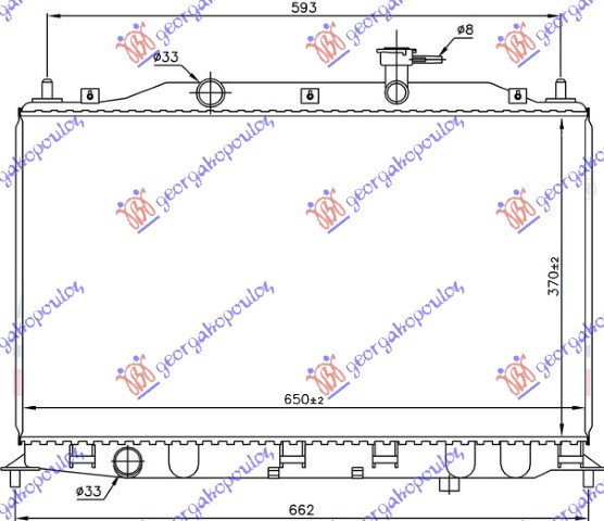 HLADNJAK MOTORA 1.4-1.6cc 16V +/-A/C (37×65) HYUNDAI ACCENT SDN (2006-2011) (OEM: 253101E000)