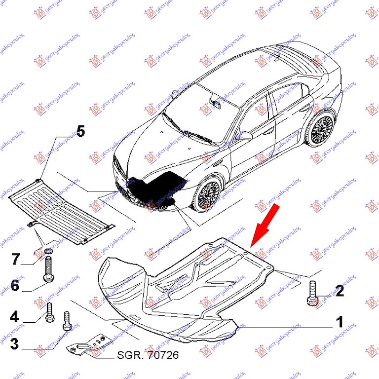 ZASTITA MOTORA BENZIN PLASTICN ALFA ROMEO BRERA (2006-2010) (OEM: 60688896)